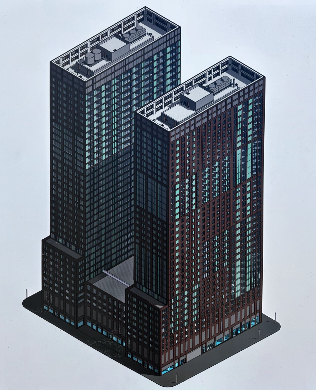 Twin Skyscraper Redesign Revealed for 280 Kent Avenue in Williamsburg ...